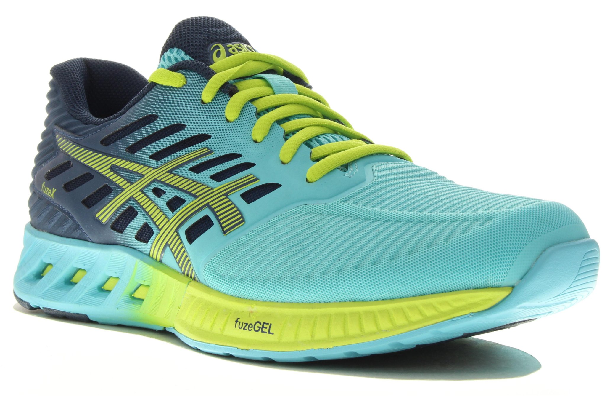 Asics FuzeX W femme Bleu pas cher Asics FuzeX W femme Bleu pas cher