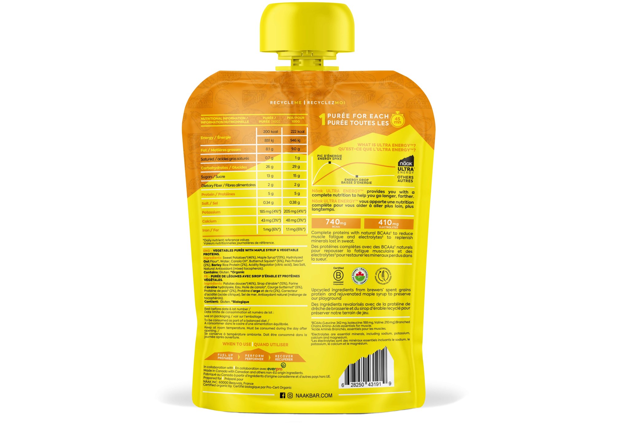 Naak Purée Ultra Energy - patate douce et courge butternut ...